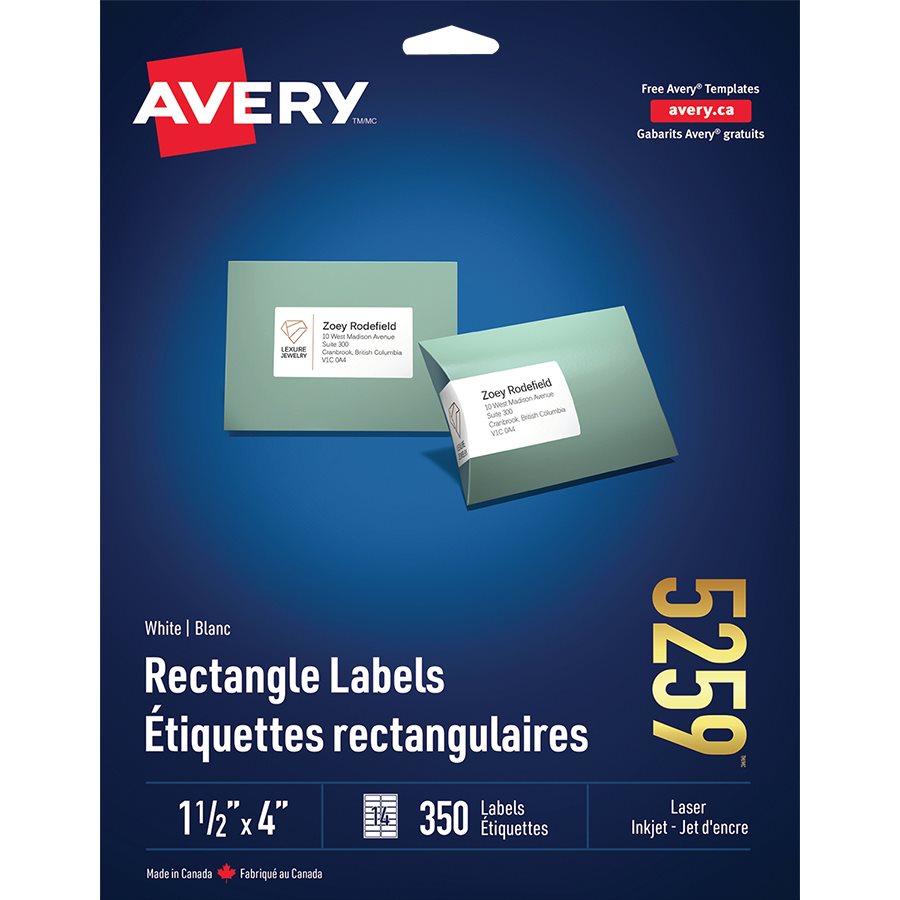 Easy Peel® White Rectangle Labels