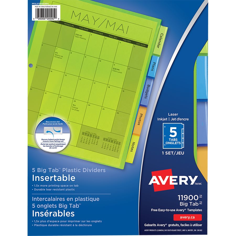 Big Tab™ Insertable Plastic Dividers